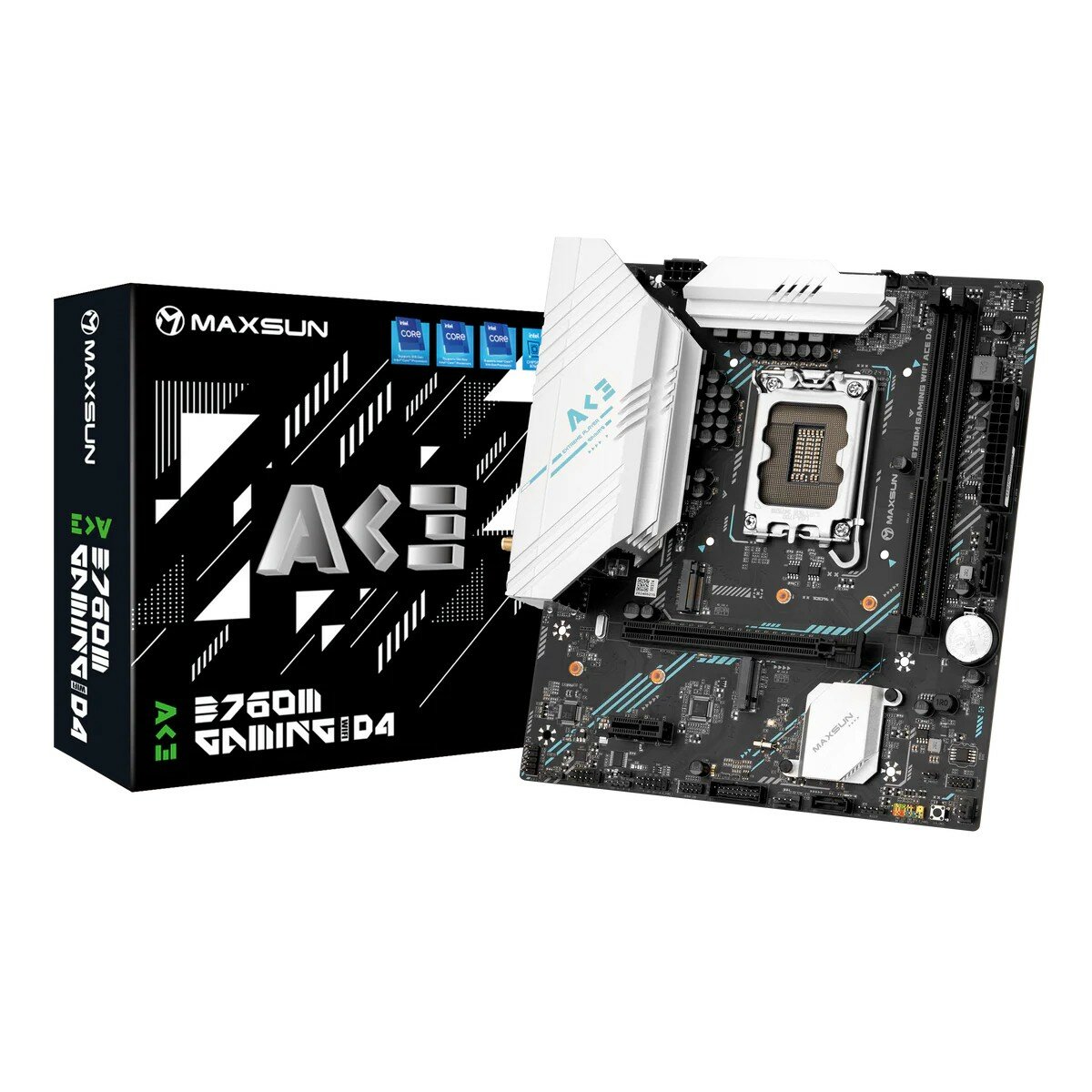 MAXSUN Материнская плата MS-B760M GAMING WIFI ACE D4 LGA 1700 2хDDR IV 2хM.2