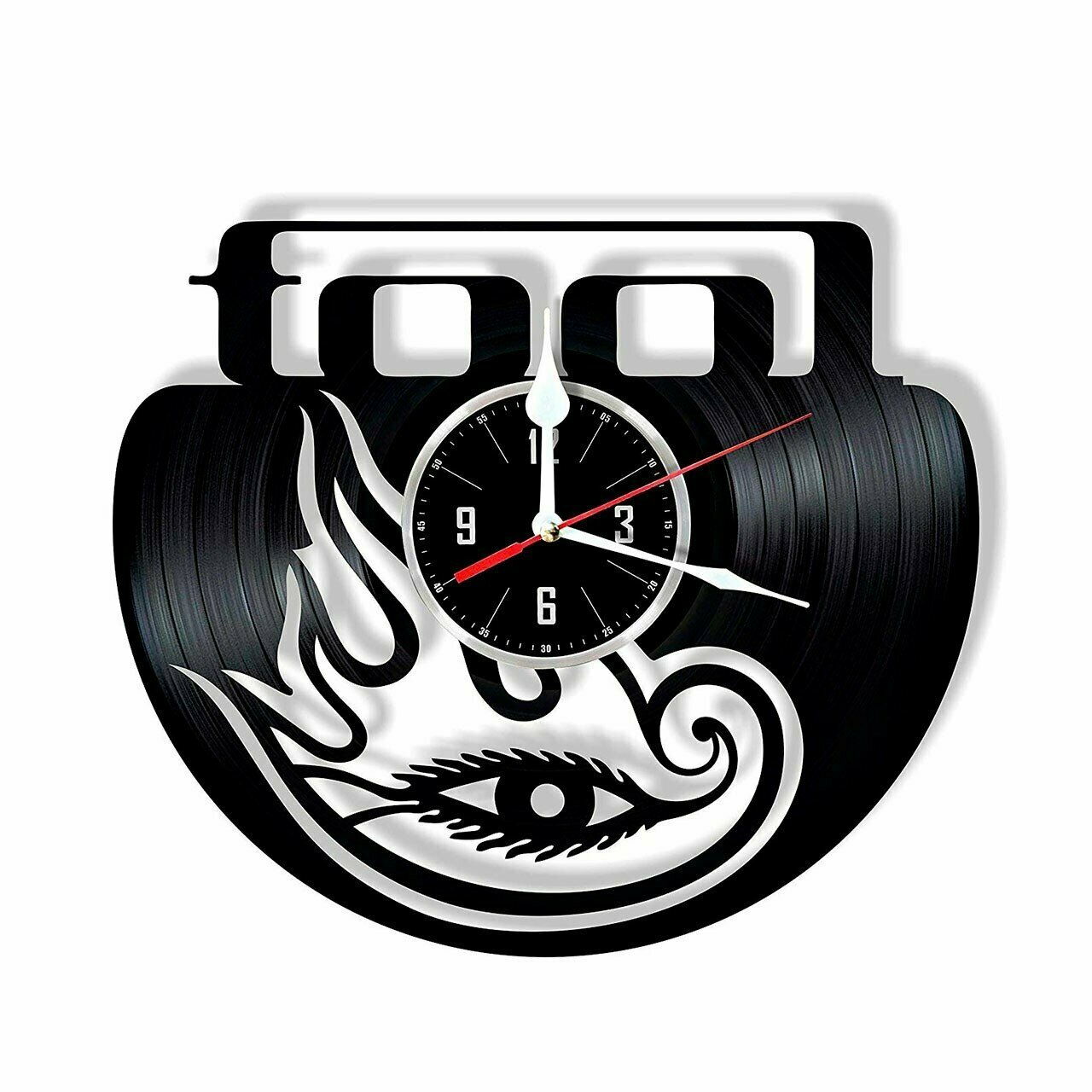 Часы из виниловой пластинки (c) VinylLab Tool, диаметр 30 см