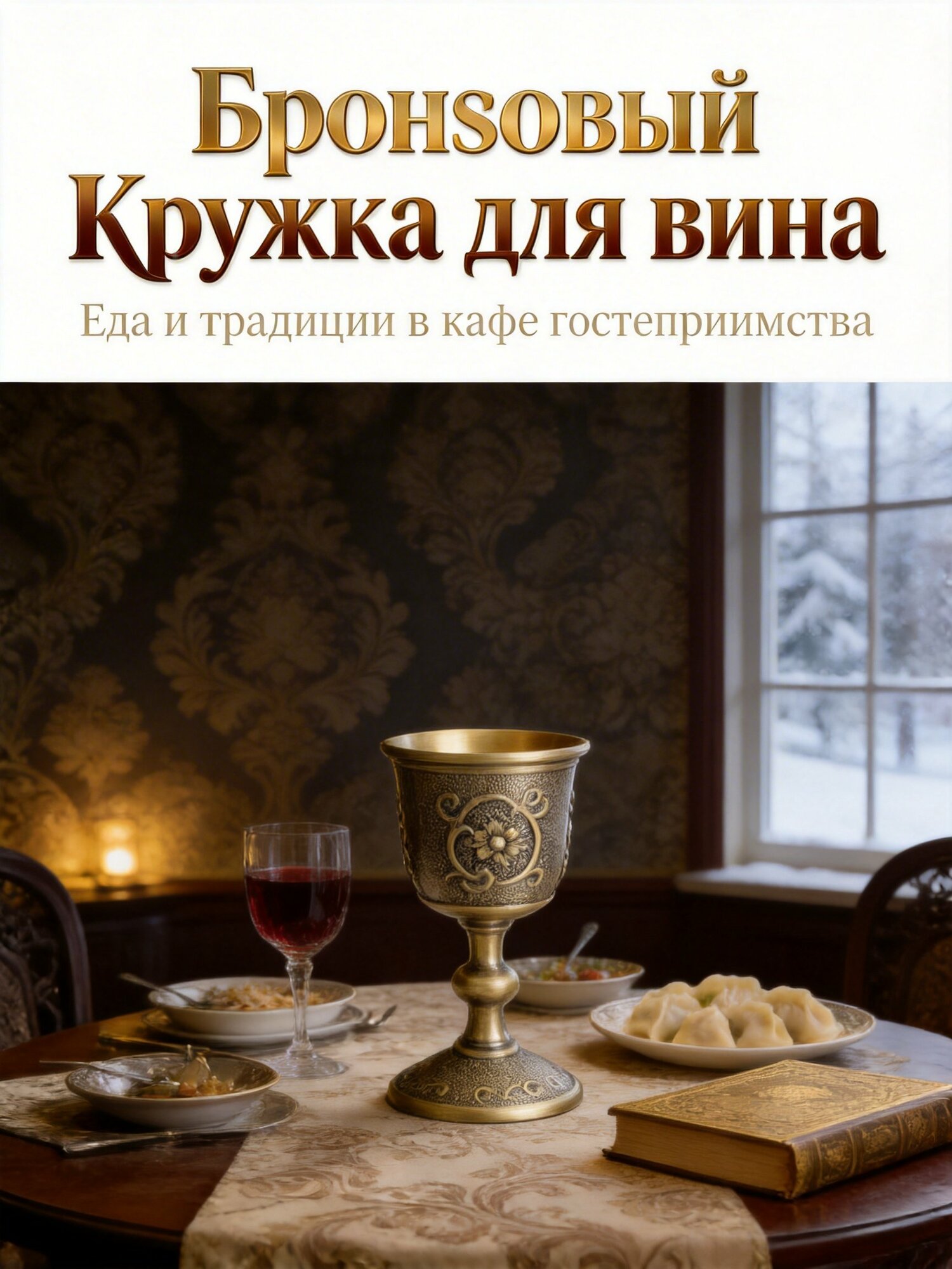 Бронзовый кубок для вина, металлический рельефный в ретро-стиле — для кухни, дома и бара, подходит для вина, молока и хранения украшений, подарок на свадьбу