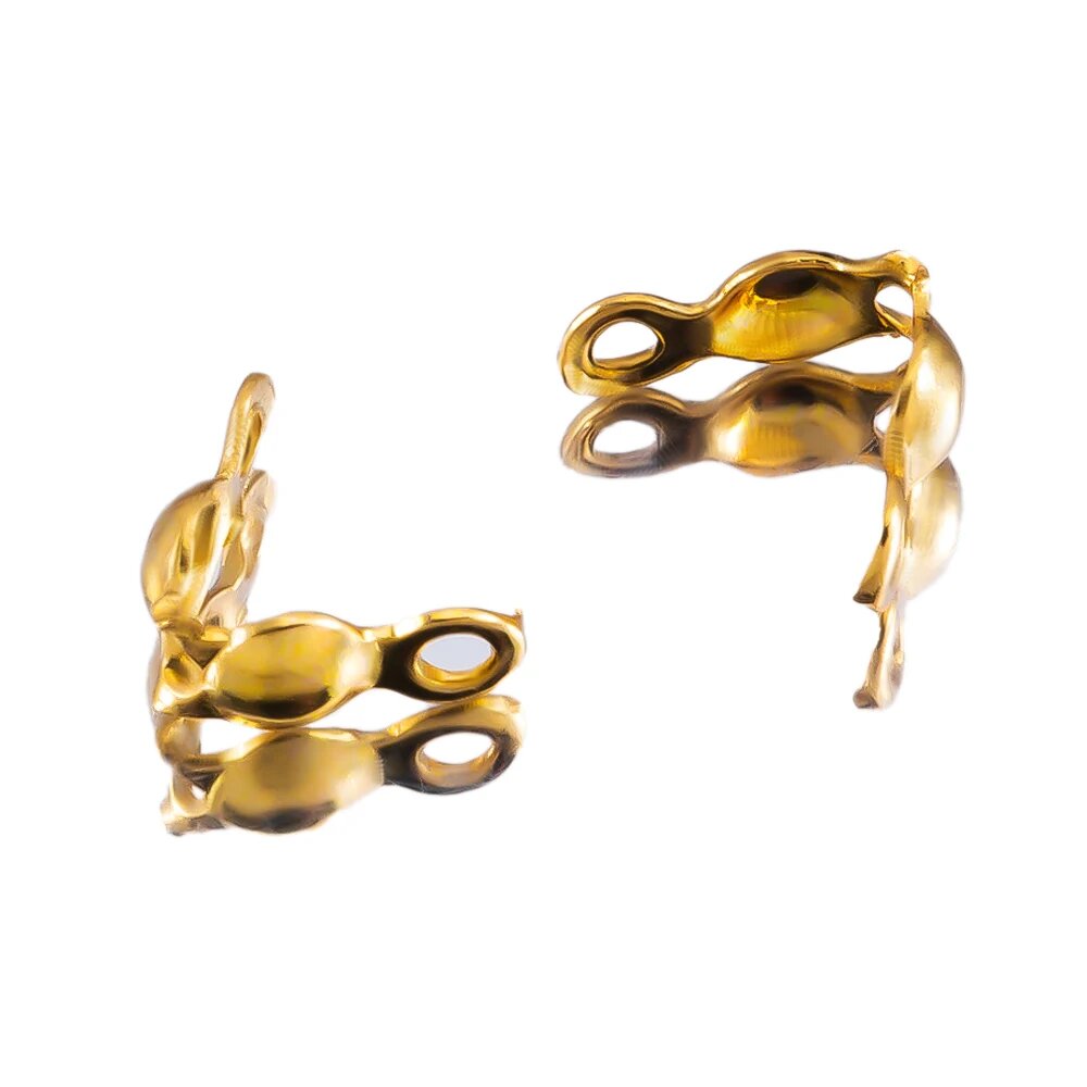 Серьги-манжеты на ухо, 4x8x3.2mm, Gold Color-50pcs