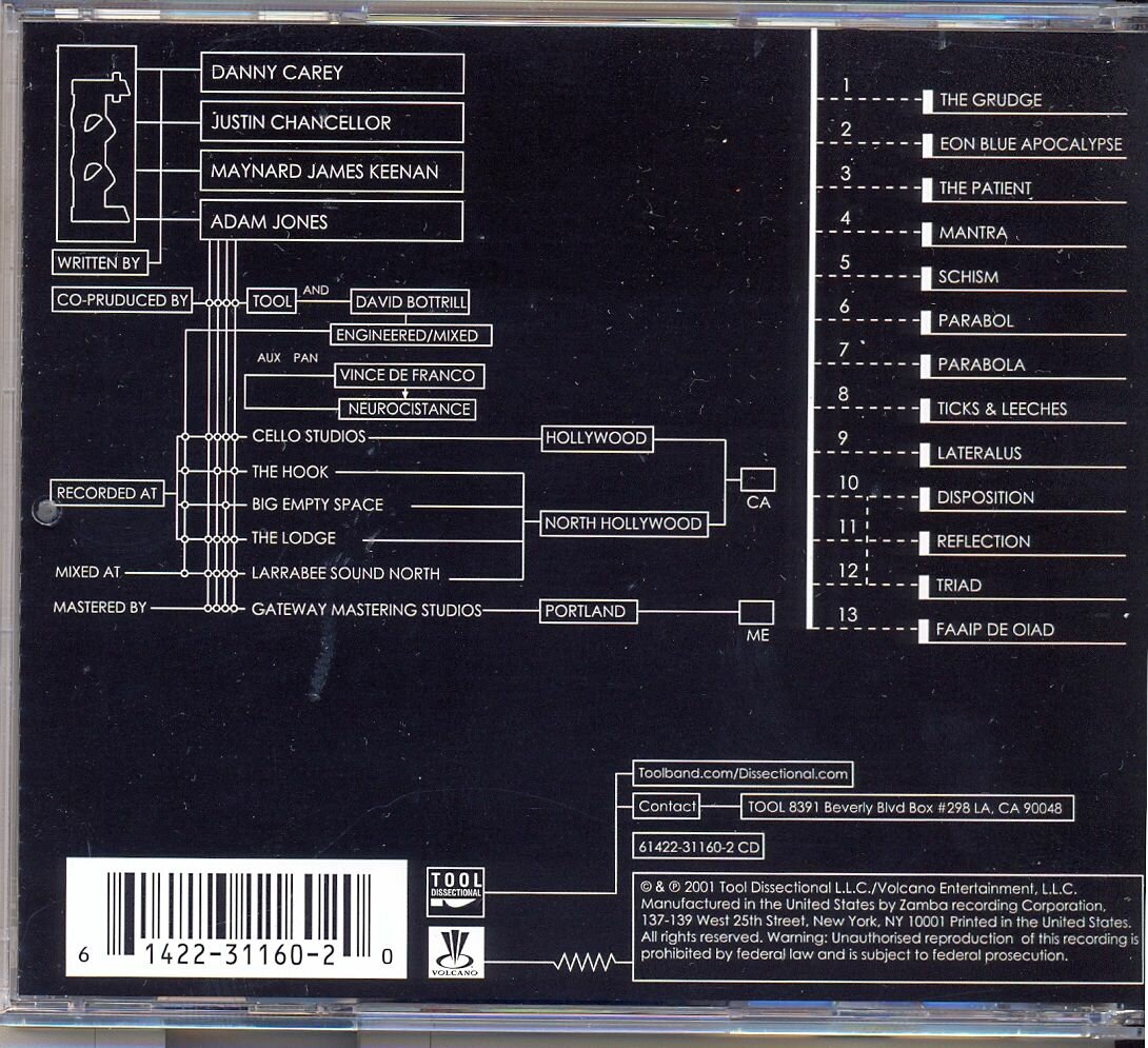 TOOL - Lateralus 2001 г. Компакт диск — фото 1