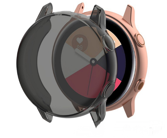Чехол-кейс-пенал MyPads для умных смарт-часов Samsung Galaxy Watch Active (SM-R500) тонкий силиконовый черный