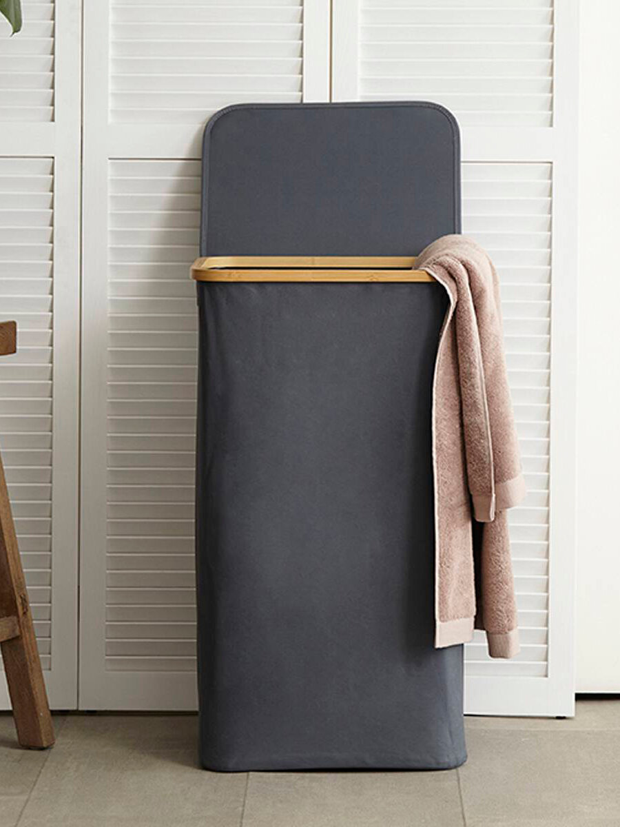 Корзина для белья Smart Solutions BB Neat Tall, с крышкой, цвет серый
