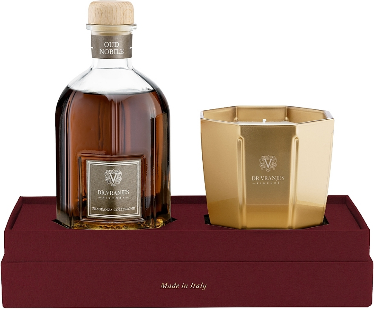 Парфюмерный набор Dr.Vranjes Gift Box "Oud Nobile" (Благородный Уд), диффузор 250 мл + свеча 80 гр