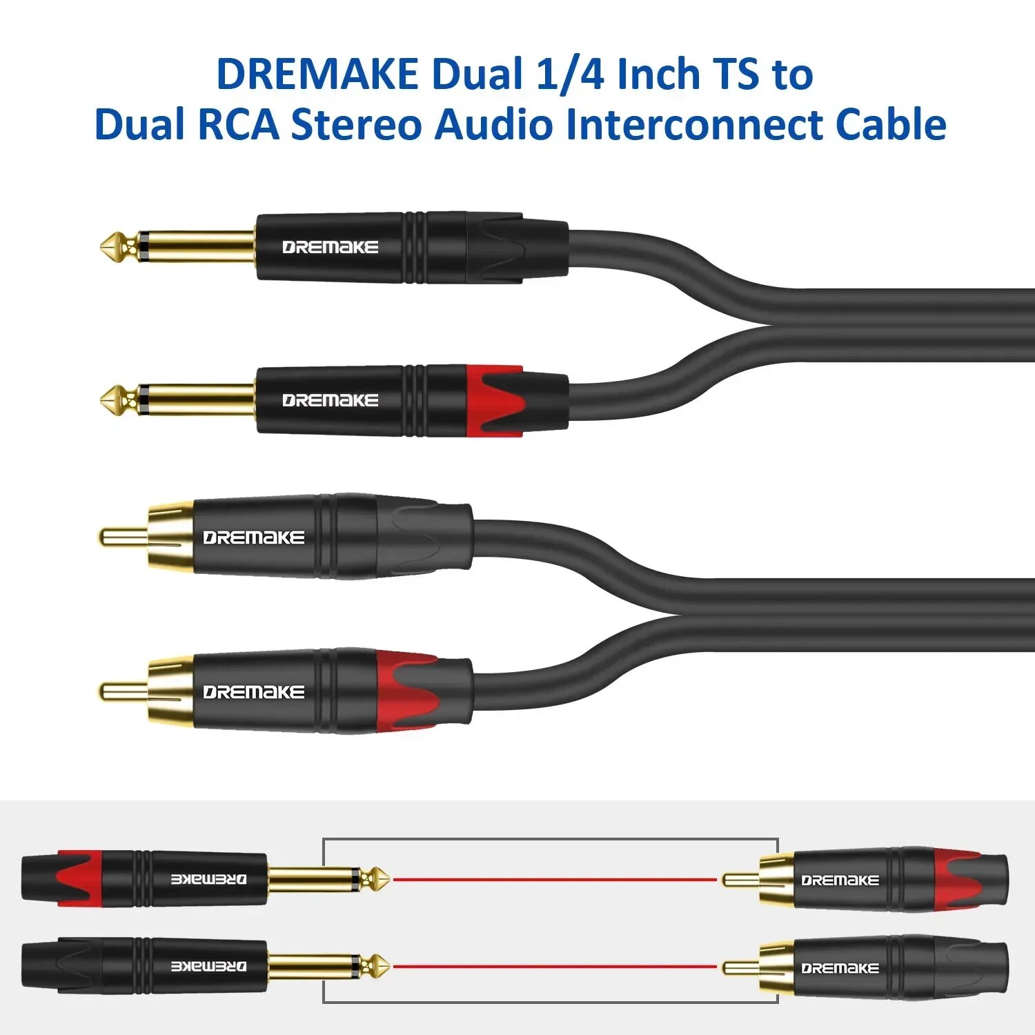 DREMAKE Кабель RCA-TS 1 м — фото 1