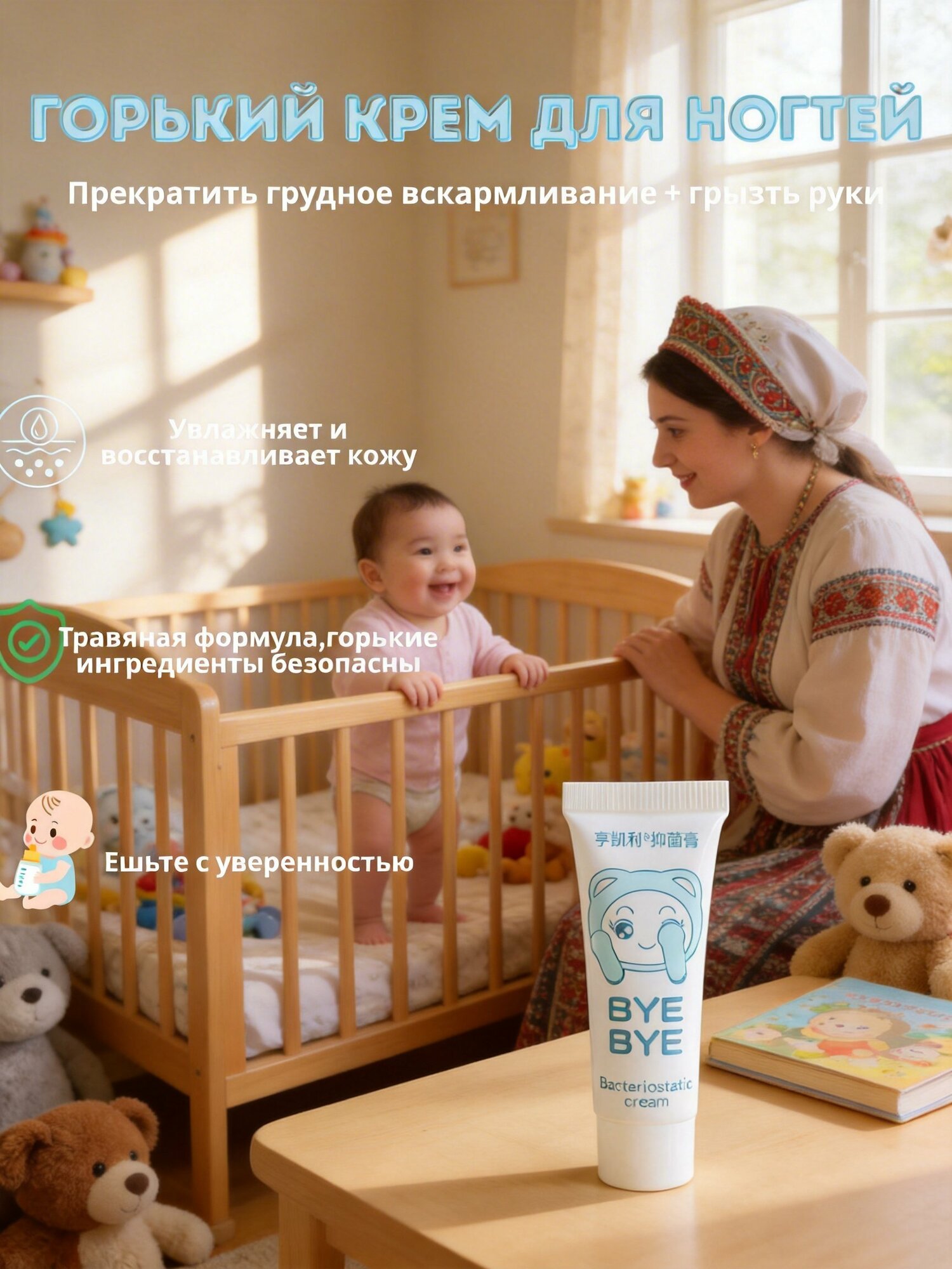 Укрепляющий крем для детей с горьким вкусом, против обкусывания ногтей, прозрачный безопасный быстросохнущий