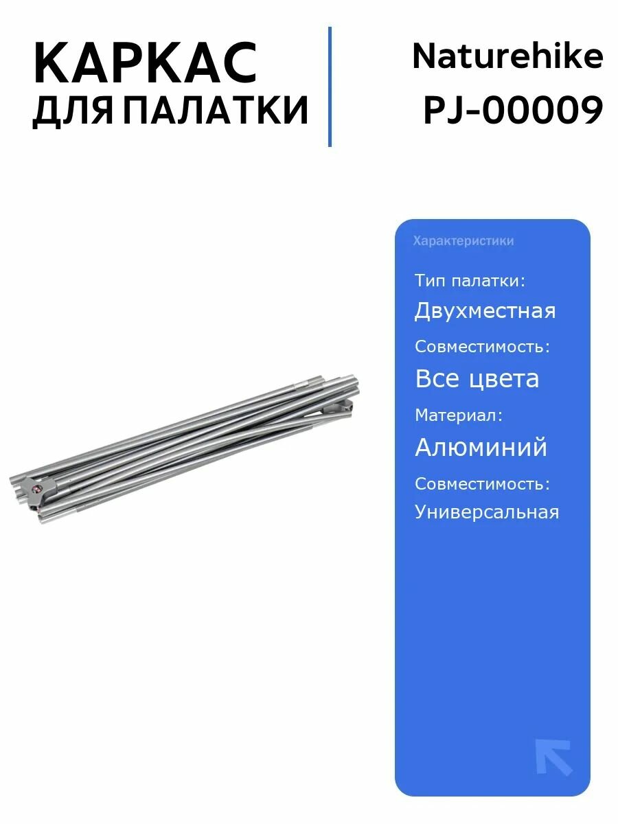 Каркас палатки Naturehike Cloud-up 2, легкий и прочный, подходит для всех цветов и тканей, готовый к установке