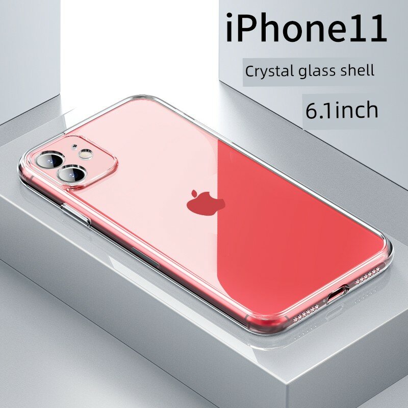 Чехол для iPhone 11 прозрачный с полным покрытием объектива, ультратонкий ударопрочный, антижелтый, цвет красный