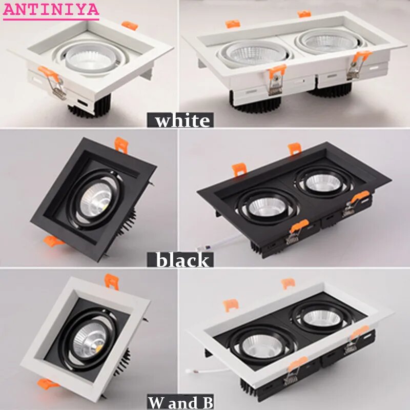 Светодиодные потолочные светильники abay, White and Black, Нейтральный свет, Мульти, 2x10W