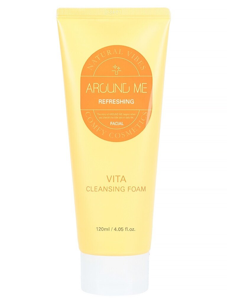Освежающая пенка для умывания Around Me Refreshing Vita Cleansing Foam 120 мл, Welcos, 8803348049890