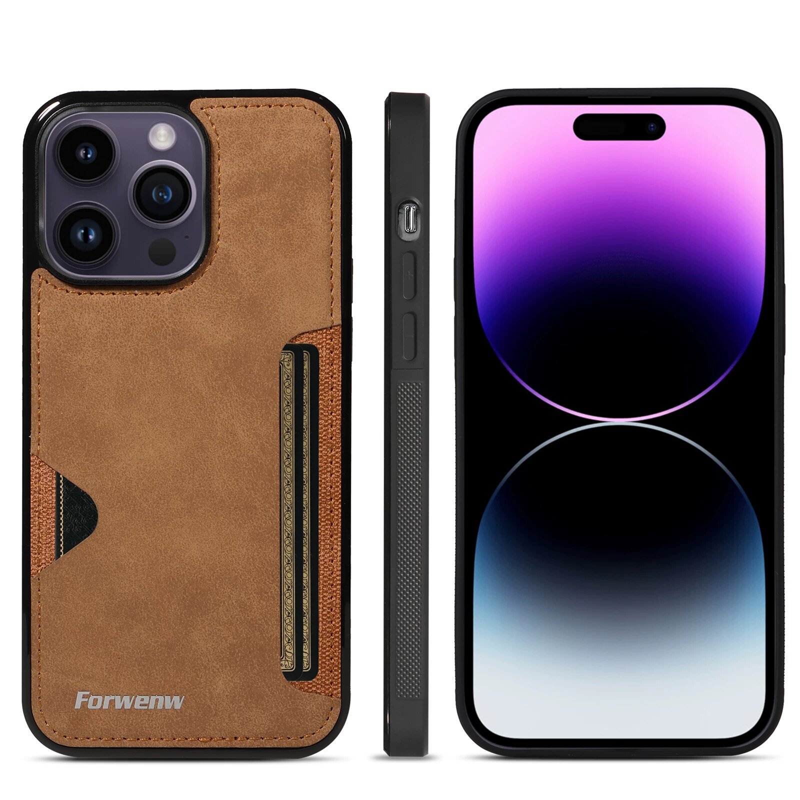 Чехол для iPhone SE 3rd Gen с кармашком для карт, коричневый, ударопрочный, для Apple iPhone SE (3-е поколение)