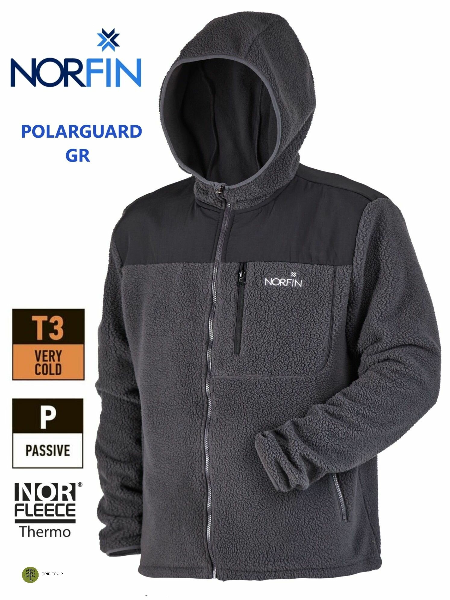 Куртка флисовая Norfin POLARGUARD GR р. XL (388104-XL)