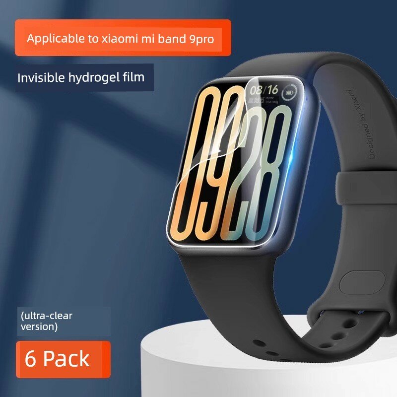 6-шт. гидрогелевая защитная пленка для Xiaomi Band 9 Ceramic Edition, невидимое полное покрытие, устойчивость к