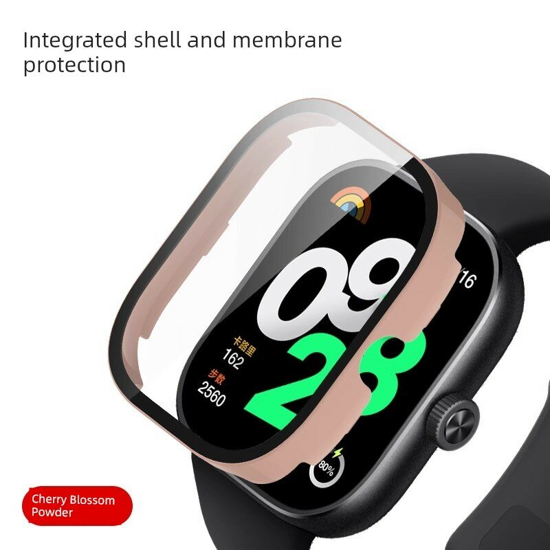 Силиконовая пленка и защитный чехол для Xiaomi Watch 3, 2 шт. в розовом цвете, устойчивая к царапинам и ударам, полное