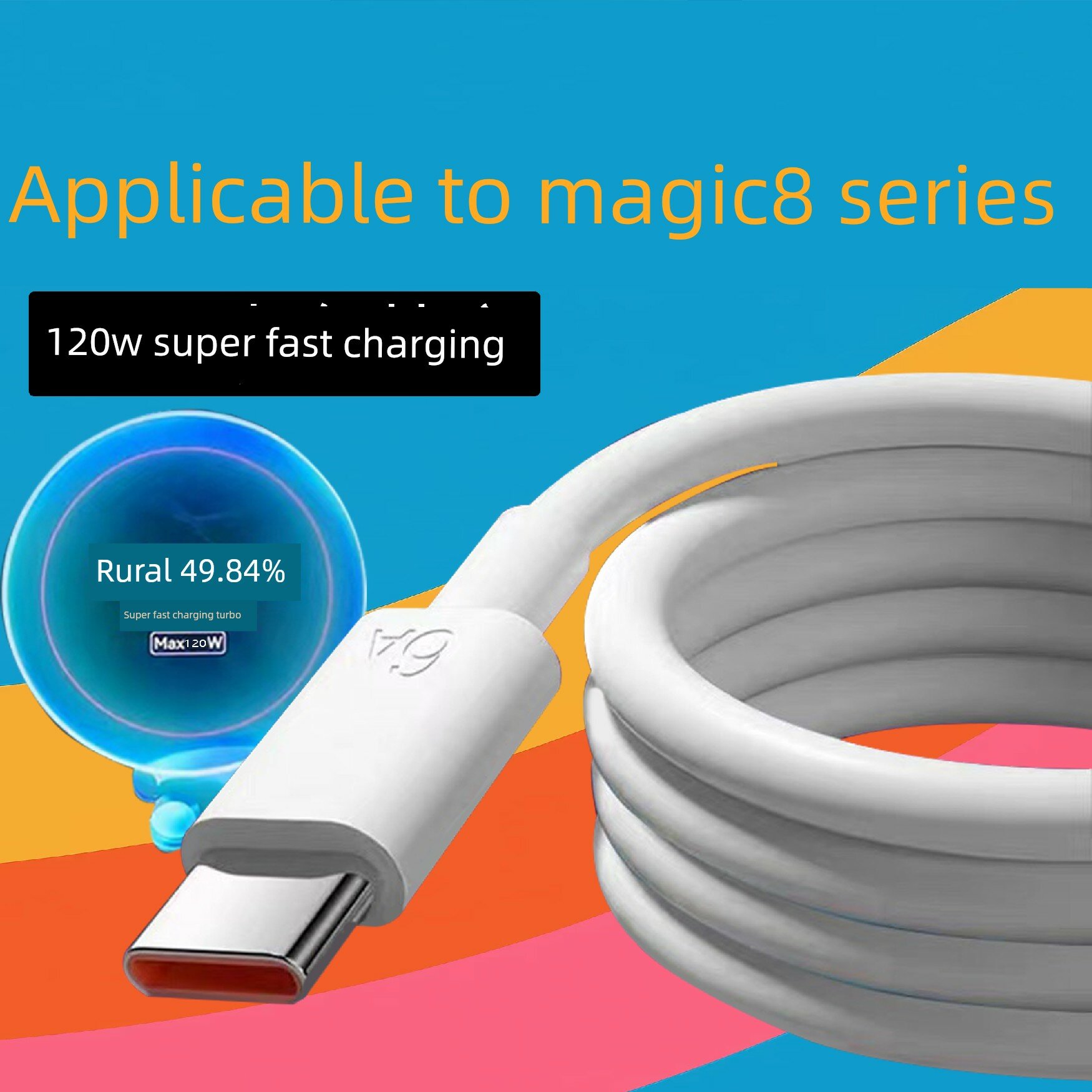 Набор из двух кабелей 1,5м+2м с быстрой зарядкой 120Вт для Honor Magic8 Pro, сертификат 3С