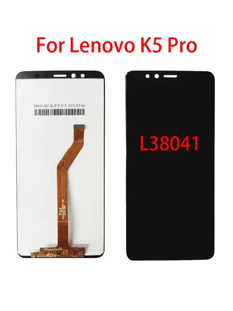 Дисплей на Lenovo K5 Pro (L38041) в сборе с тачскрином Черны