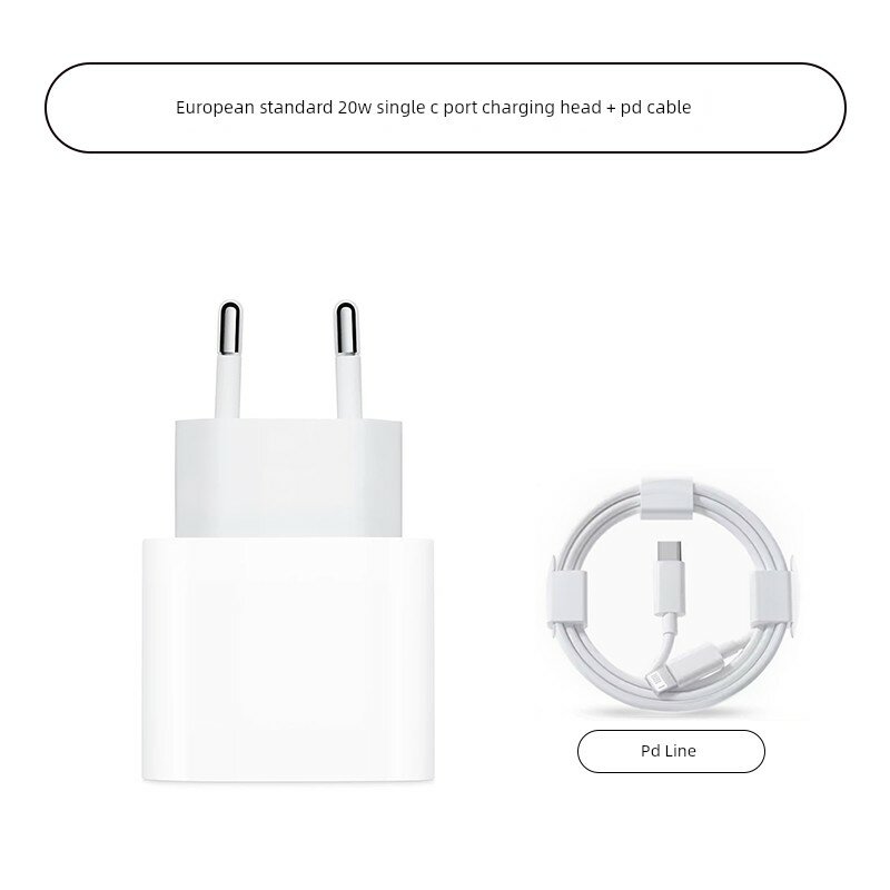 Европейский 20W адаптер с Type-C и кабелем PD для моделей iPhone 8-14