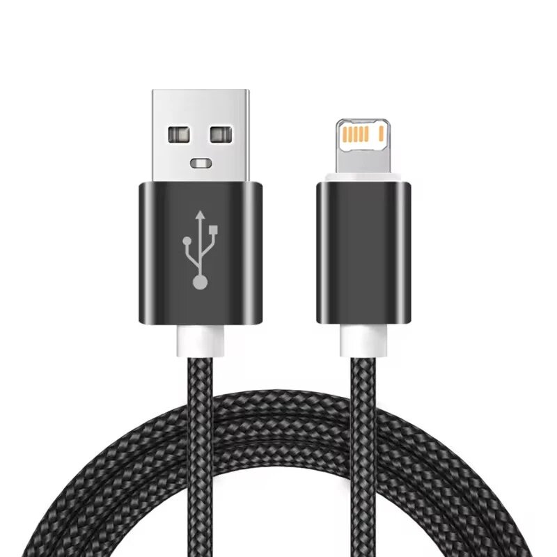 USB кабель Lightning нейлоновый 1м Silver — фото 1