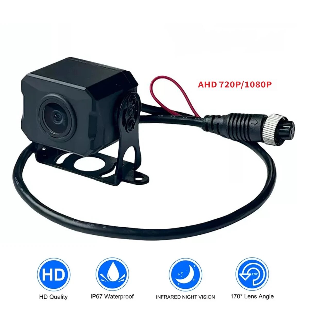 AHD 1080P Автомобильная камера заднего вида, 12-24В