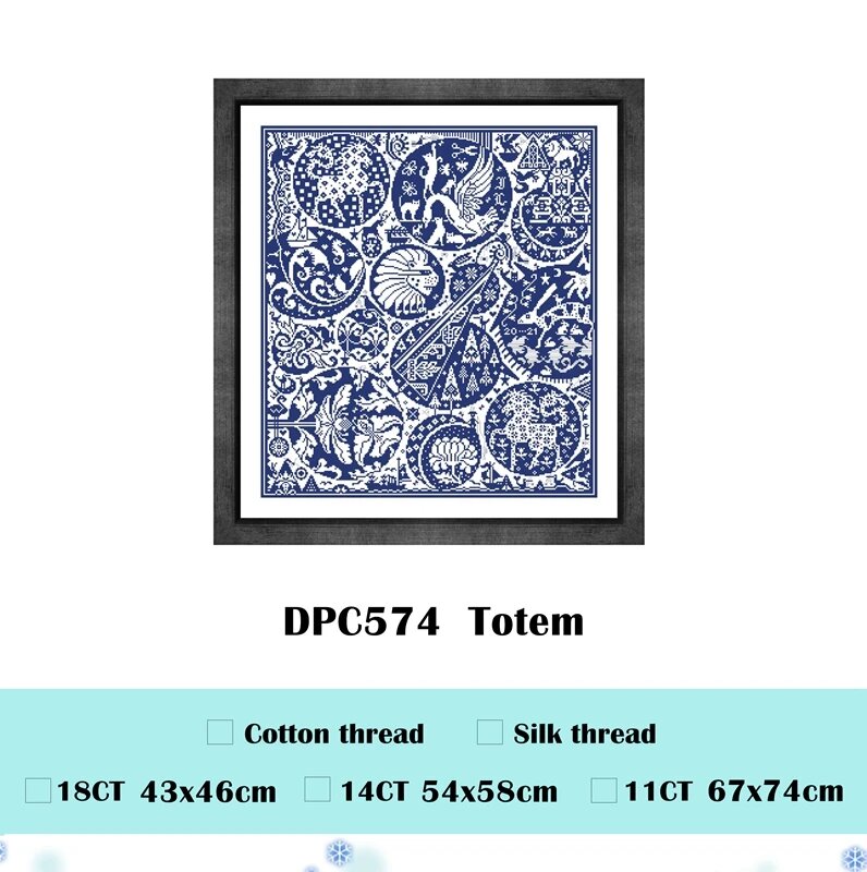 Вышивка крестом Dreampattern Totem, 14ct, синий, Cotton thread