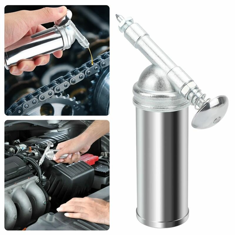 80cc мини ручной смазочный пистолет для смазки, портативный инжектор с подачей одной рукой для велосипеда и авто