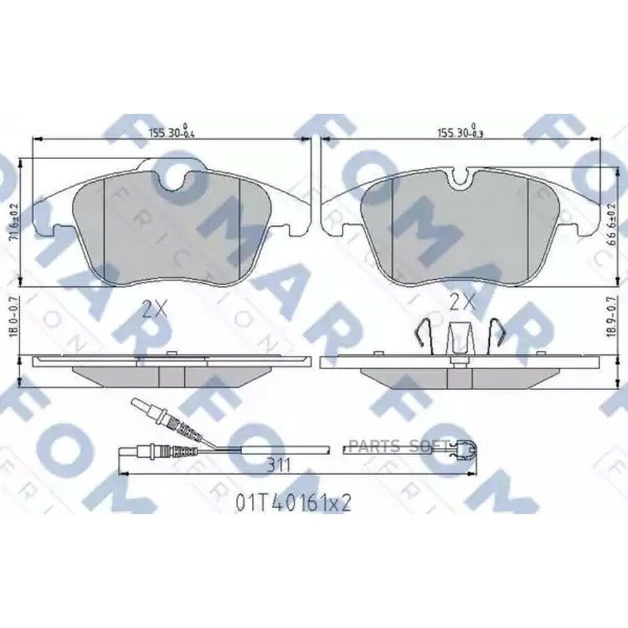 FOMAR-FRICTION FO996081 FO 996081 колодки дисковые передние!\ Citroen C5 1.8/2.0/1.6HDi/2.0HDi 08>