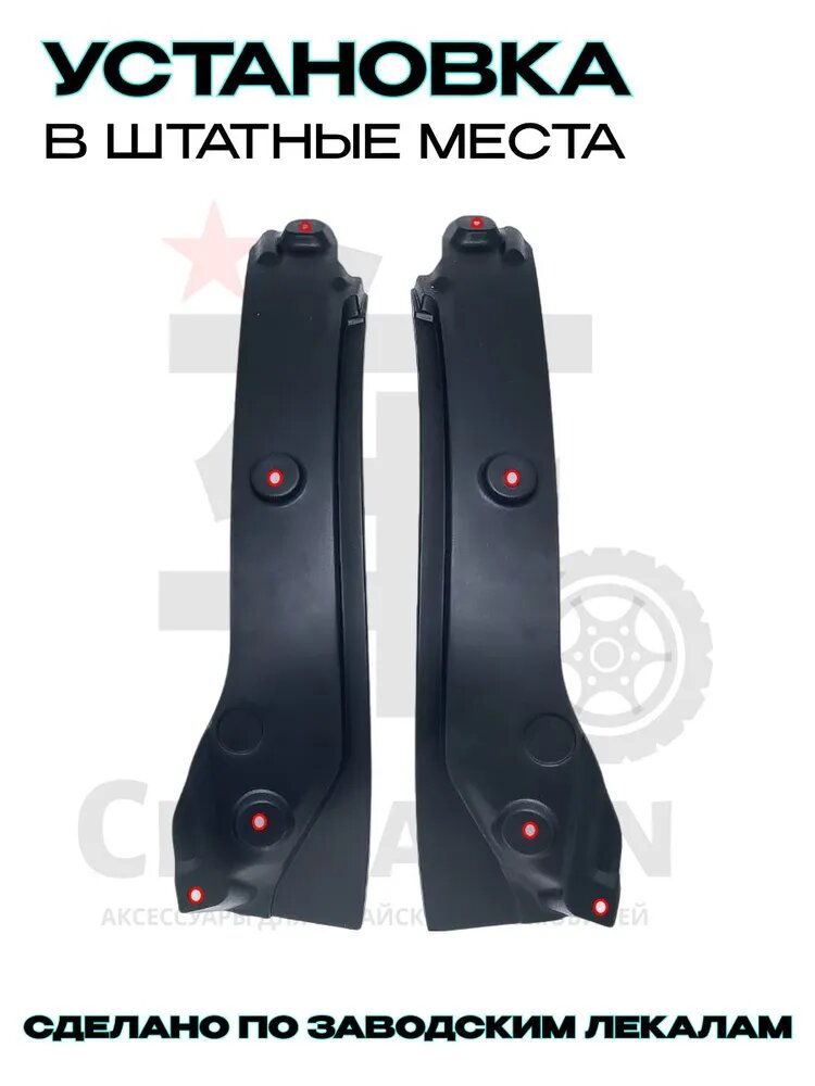 Подкрылки для Changan UNI-K 2022-2025 (2 шт.) из ABS пластика, задние, красные — фото 1