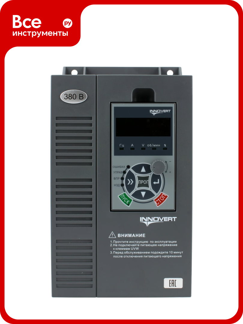 Векторный преобразователь частоты INNOVERT ITD752U43B3 (7,5 кВтx380 В), выходной ток 17 А ITD752U43B3_0301