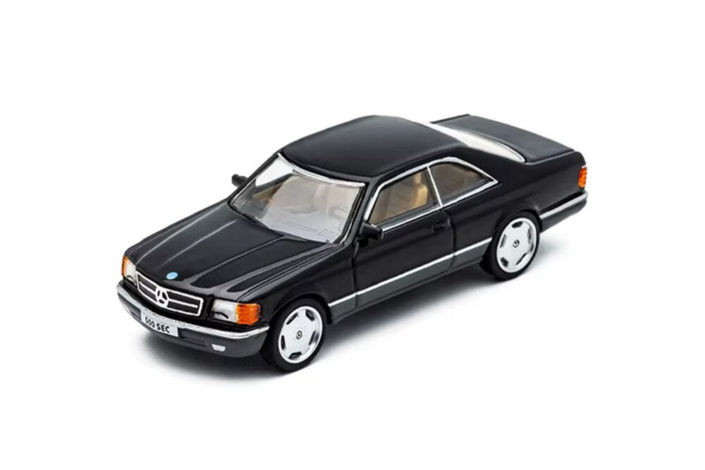 Модель коллекционная Mercedes W126 s-class coupe 500 sec 560SEC black / мерседес с-класс купе черный (длина 7-10 см)