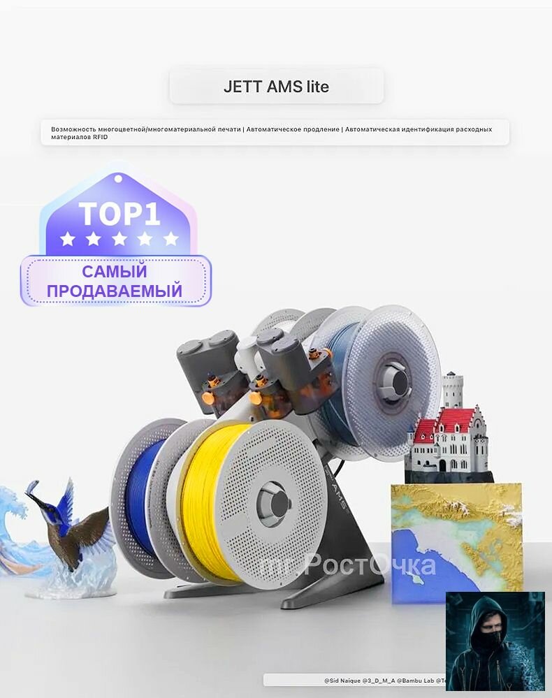 3D-принтер Автоматическая заправка BambuLab A1/A1mini Universal Система автоматической подачи AMS lite Интеллектуальный