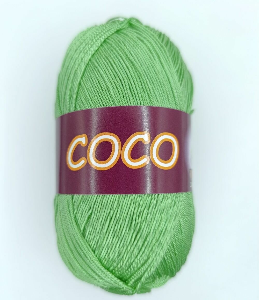 Пряжа для вязания Vita Coco 4324 сухая мята 50 гр/240 м 100% мерсеризованный хлопок