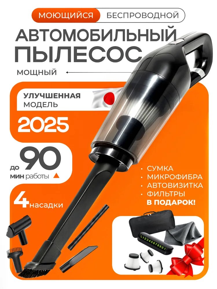 Пылесос для автомобиля аккумуляторный мощный беспроводной