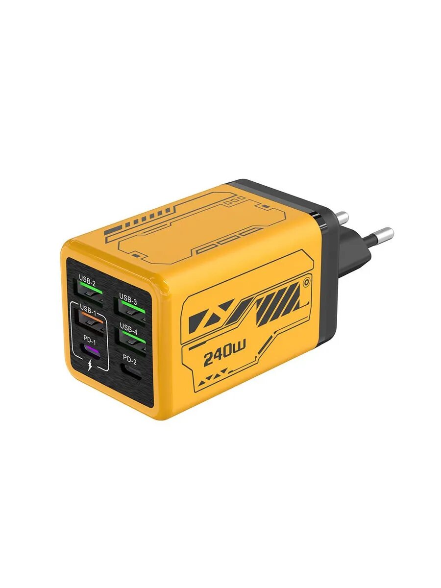 Зарядное устройство 240W 6 портов USB-C PD QC 4.0, белый