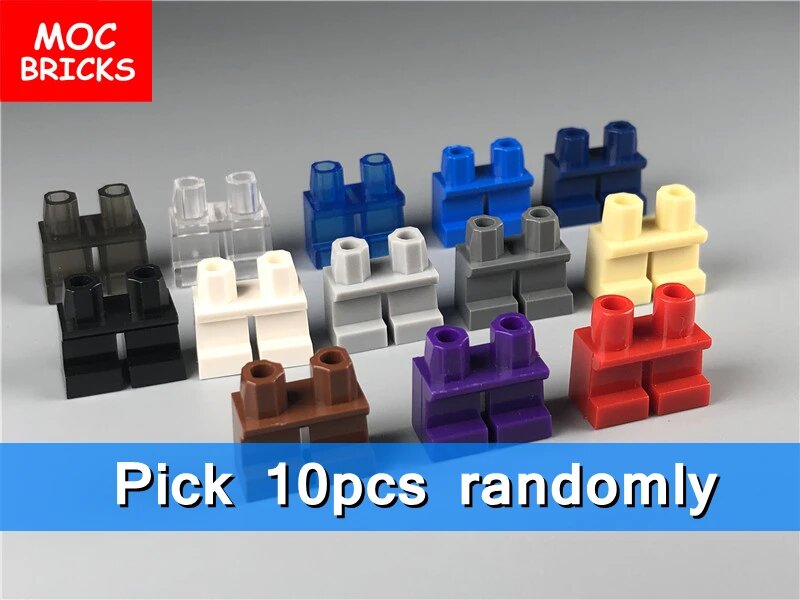 10 шт. MOC BRICKS синие короткие ножки