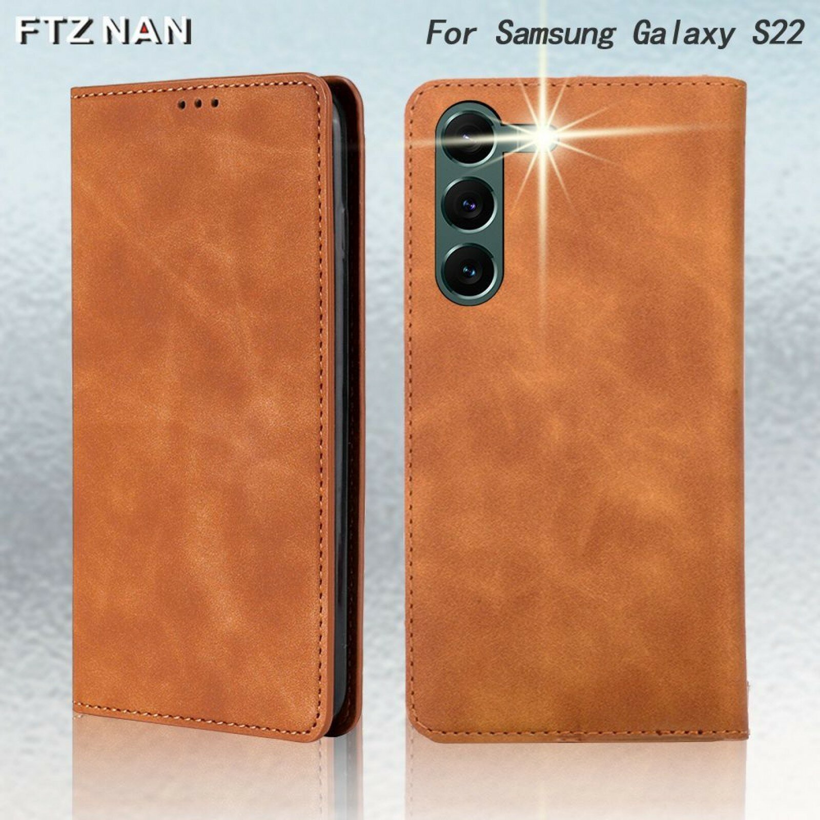 Чехол-книжка MyPads для Samsung Galaxy S22 с противоударной защитой, желтый