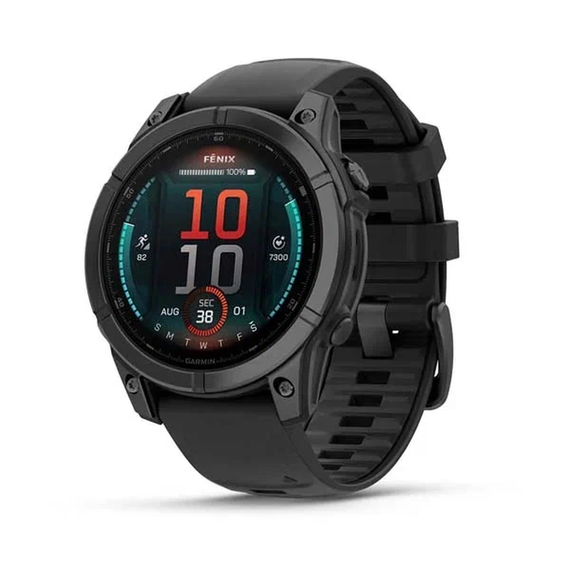 Умные часы Garmin FENIX E 47mm Amoled Slate Gray Steel With Black Silicone Band