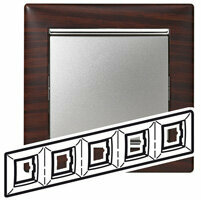 Legrand (Легранд) Рамка 5 постов темное дерево/серебряный штрих, Valena 770375