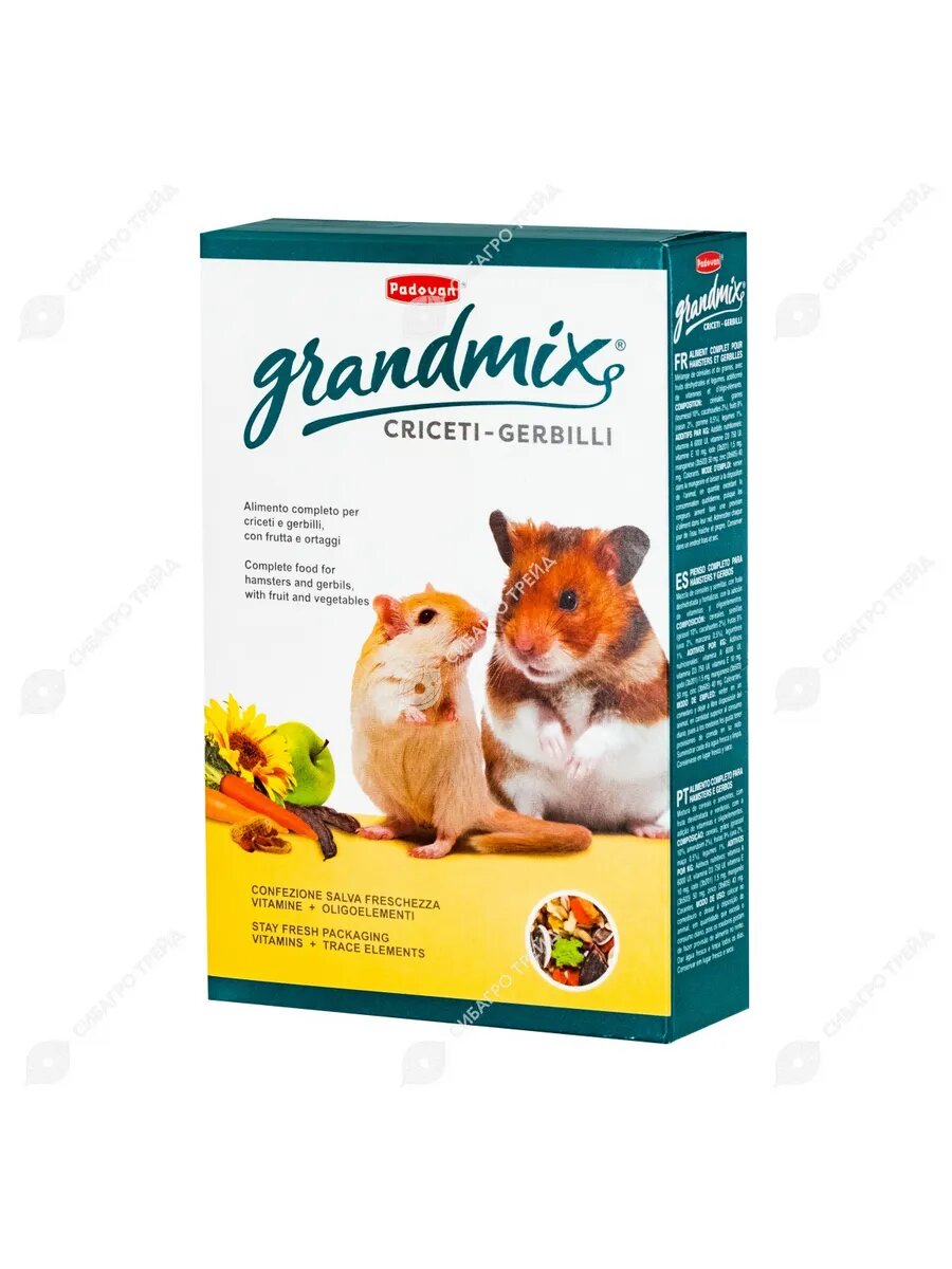Корм Padovan "Grandmix", для хомяков, песчанок, комплексный, 400 г