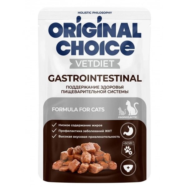 Original Choice Vetdiet Gastrointestinal 12 шт Пауч для кошек при проблемах с ЖКТ 85 гр x 12 шт.