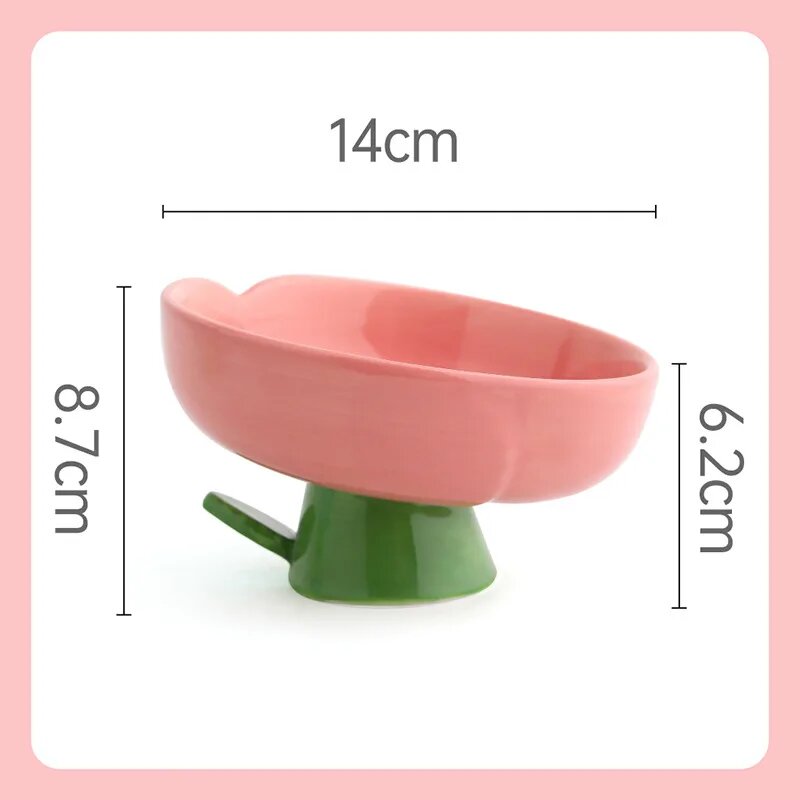 Миска для кошек и собак, Pink Tilted, 14x8.7x9.2 см