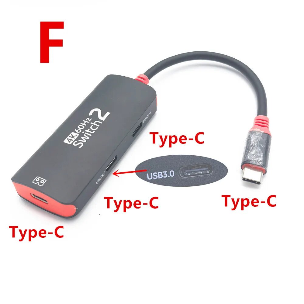 Switch 2 Type-C AR Glasses Hub, Цвет: F
