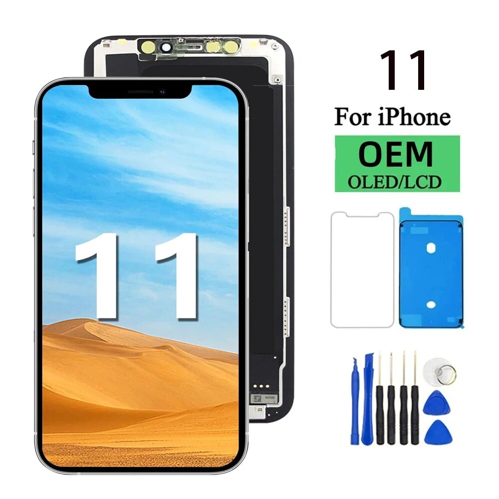 OLED Pantalla для iPhone 11, ЖК-дисплей, преобразователь сенсорного экрана в сборе для iPhone 11, замена ЖК-экрана