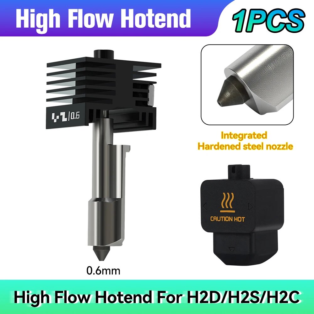 Горячий конец H2C H2S H2d для Bambulab из закаленной стали 0,4/0,6/0,8 мм