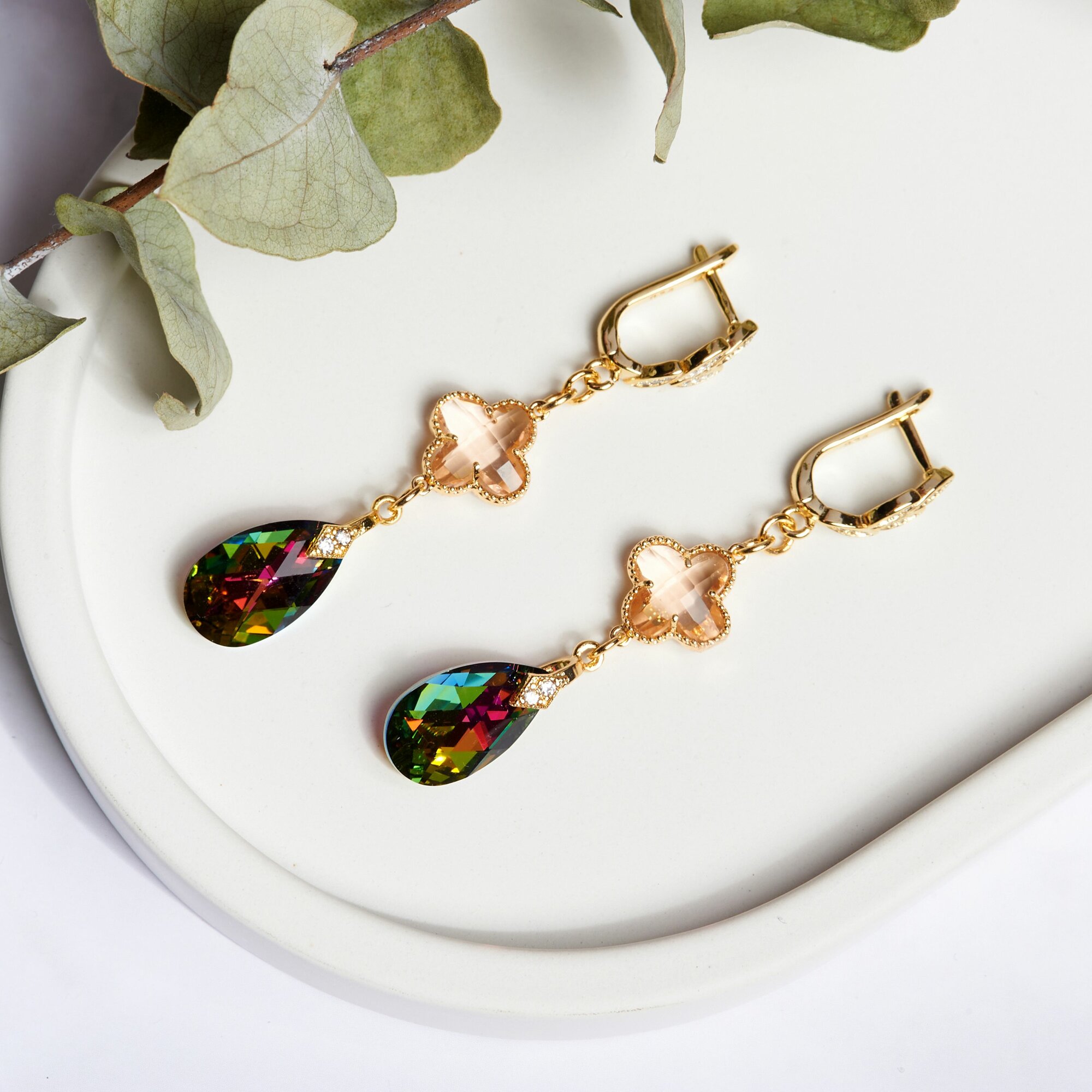 Серьги, кристаллы Swarovski, кристалл, стекло