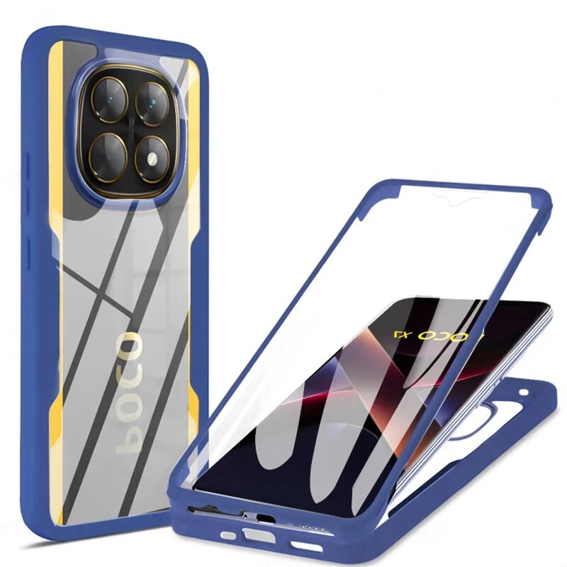 Защитный Чехол С Полным Покрытием На 360 Градусов Для Mi Poco X7 X6 X5 Pro X3 NFC Poco X3 Pro, Blue