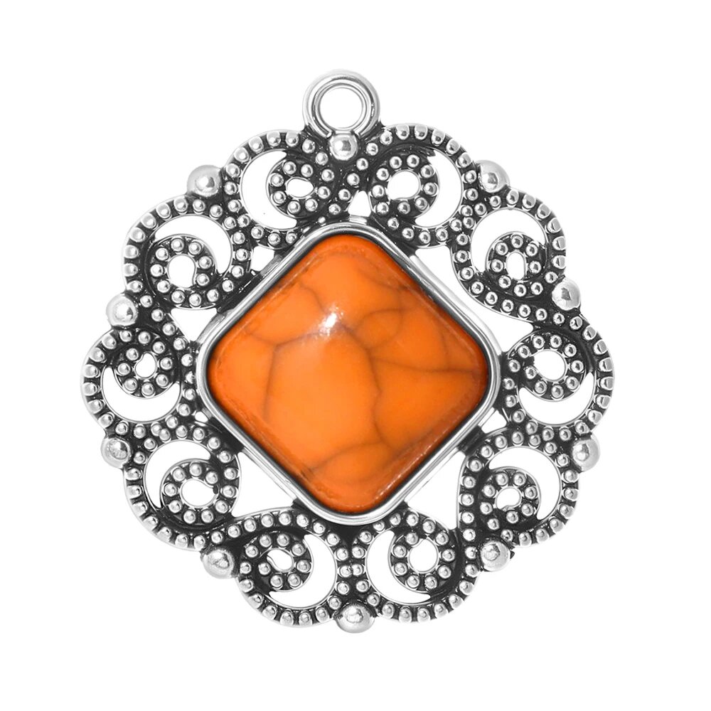 Подвеска Bohemia, Square Orange, цинковый сплав