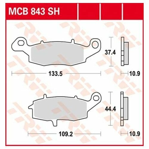 Комплект тормозных колодок TRW mcb843sh