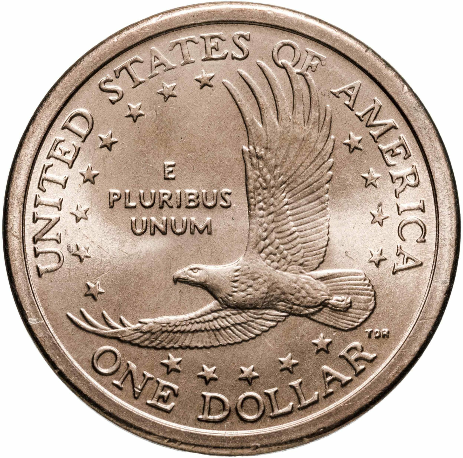 США 1 доллар dollar 2005 "Sacagawea dollar Сакагавея доллар - парящий орёл", знак монетного двора "D" - Денвер, Медь, в сохранности UNC