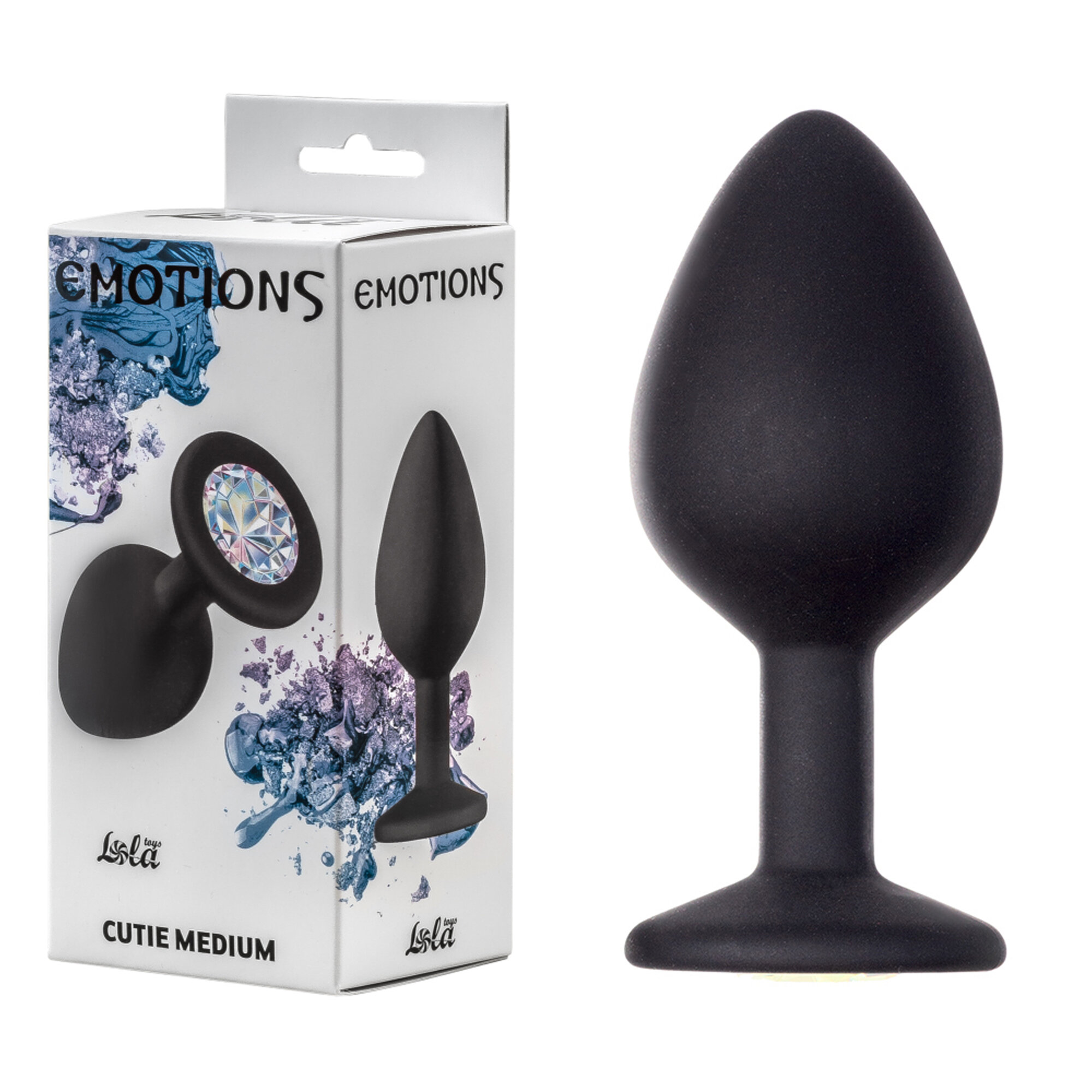 K-4012-08Lola Анальная пробка Emotions Cutie Medium Black moonstone crystal (8, Ø 3.5 см) Lola Toys