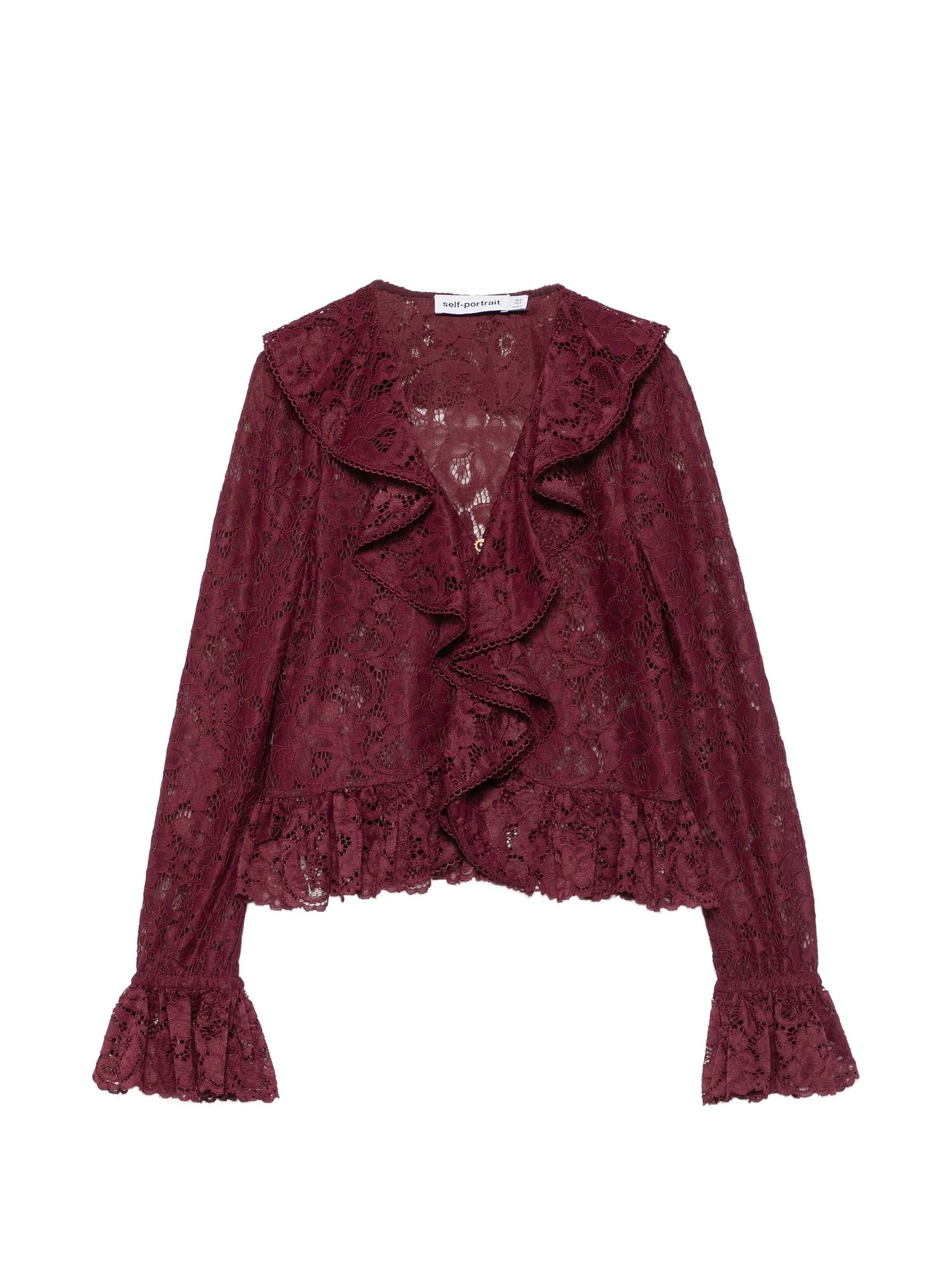 Топ Ruffled lace-overlay top